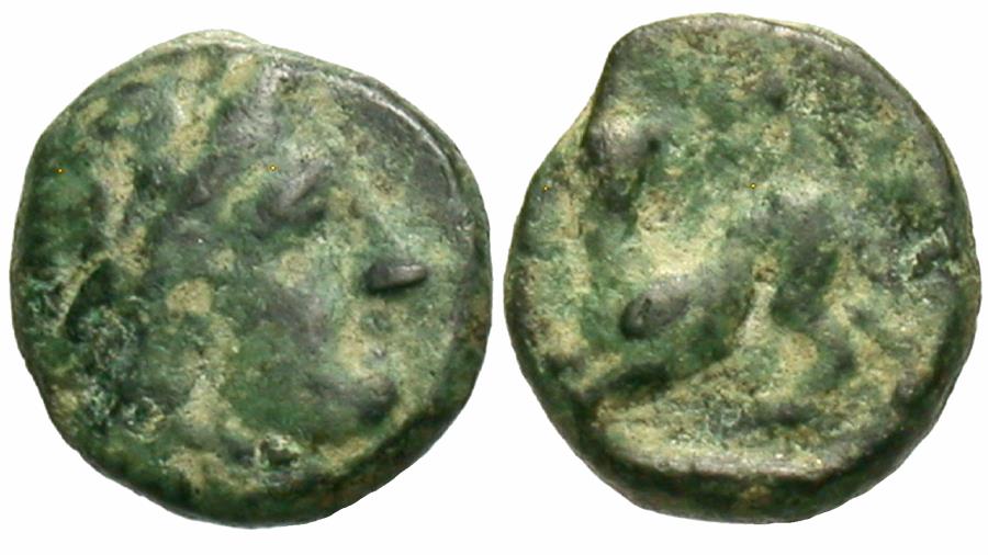 Lesbos, Islands Off. Nesos. Æ 9 mm. Apollo / Panther. | Greek Coins