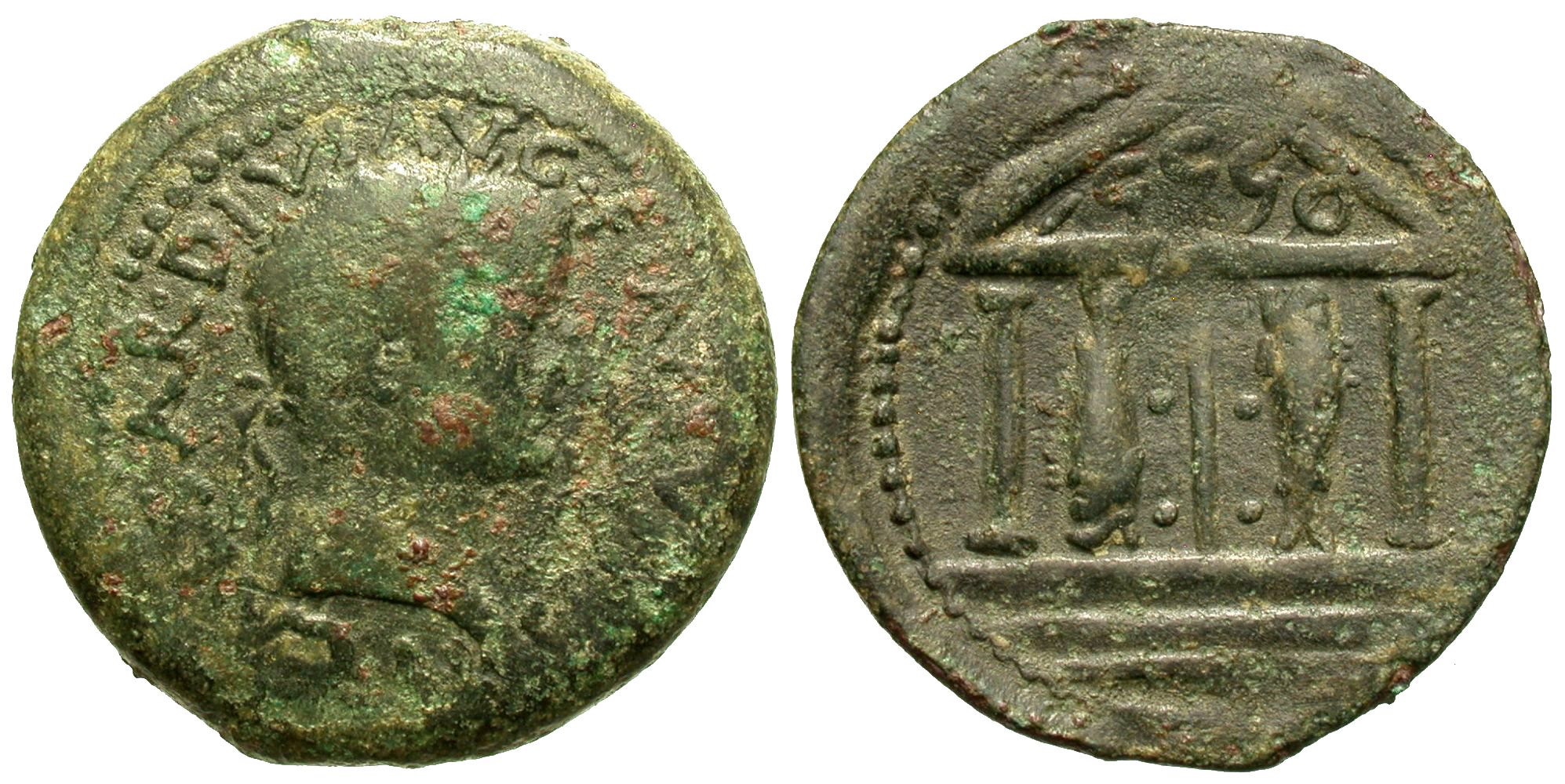 Spain, Abdera. Tiberius. Æ 27 mm. RARE. | Roman Provincial Coins