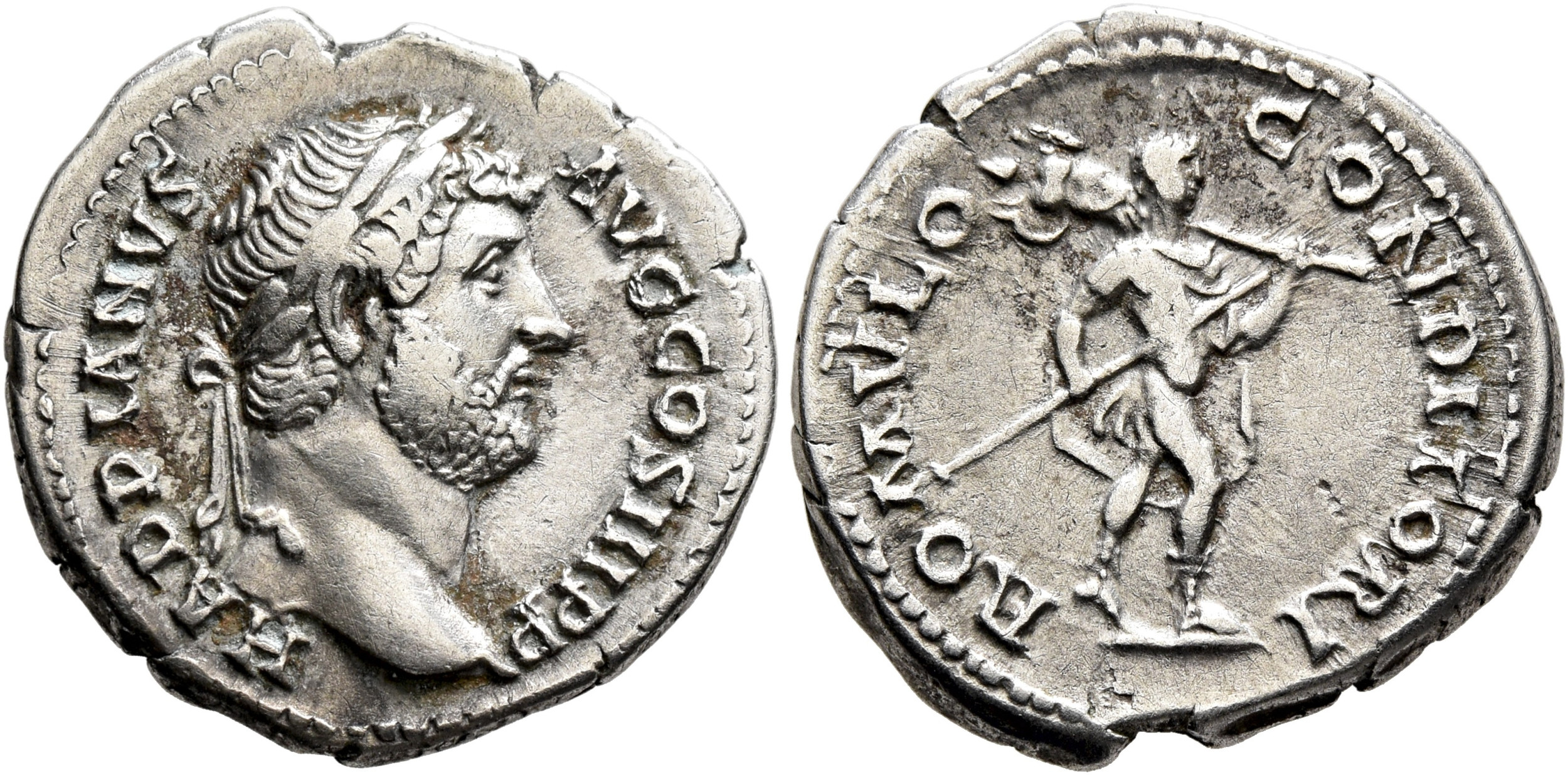 Hadrian. AR Denarius. Romulus. SCARCE. | Roman Imperial Coins