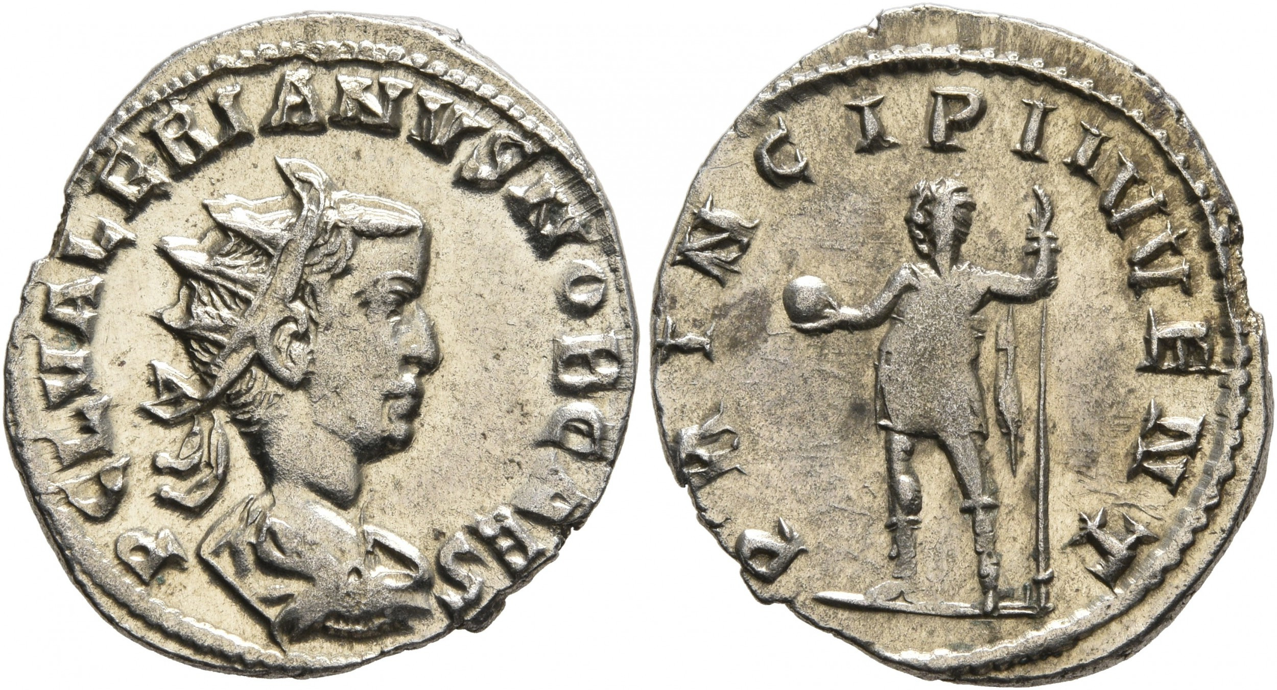 Valerian II, as Caesar. Antoninianus. Prince of the Youth. | Roman ...