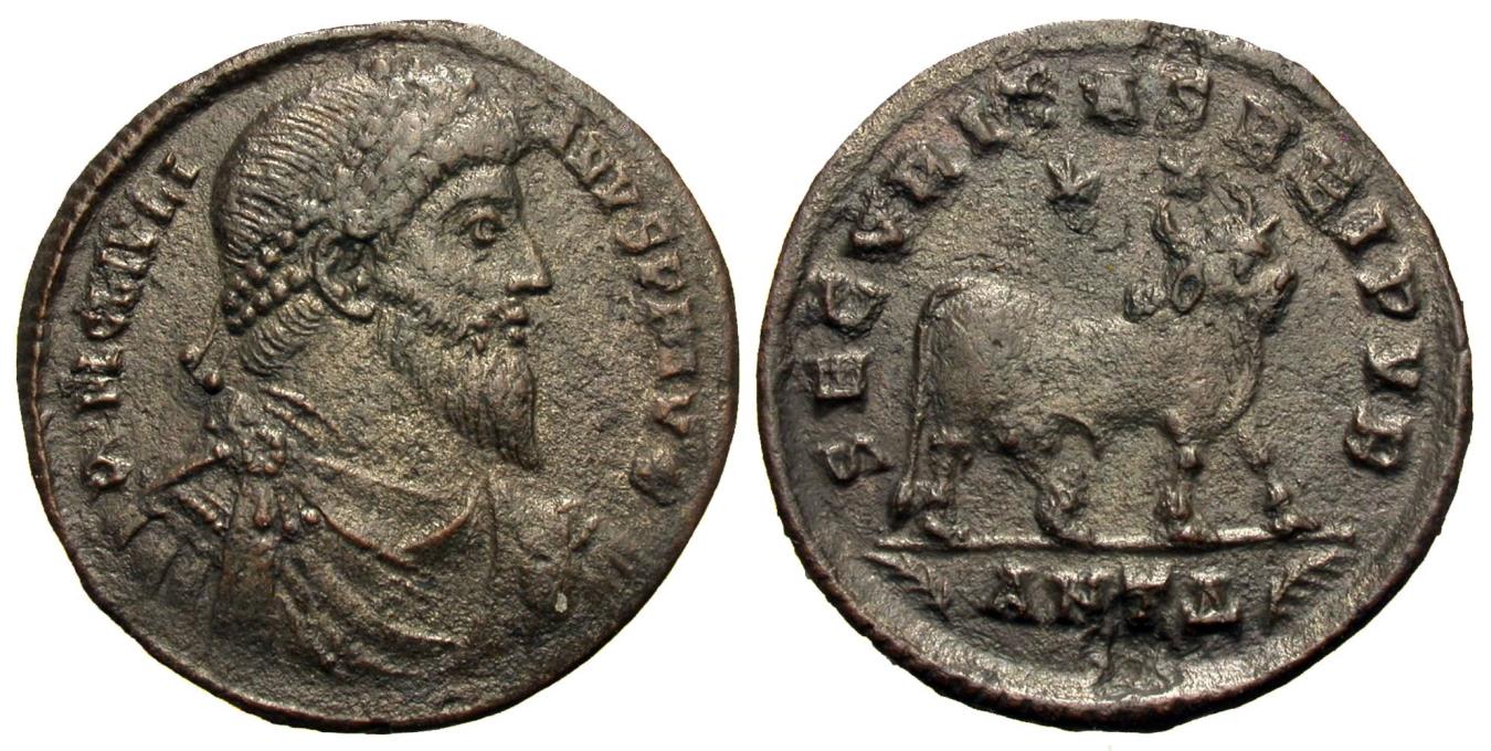 Julian II. Æ 29 mm. Antioch Mint. Bull and Stars. | Roman Imperial Coins