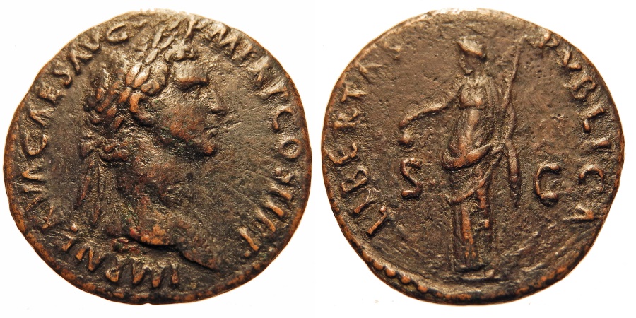 Roman Empire. Nerva. Æ As. Libertas. | Roman Imperial Coins