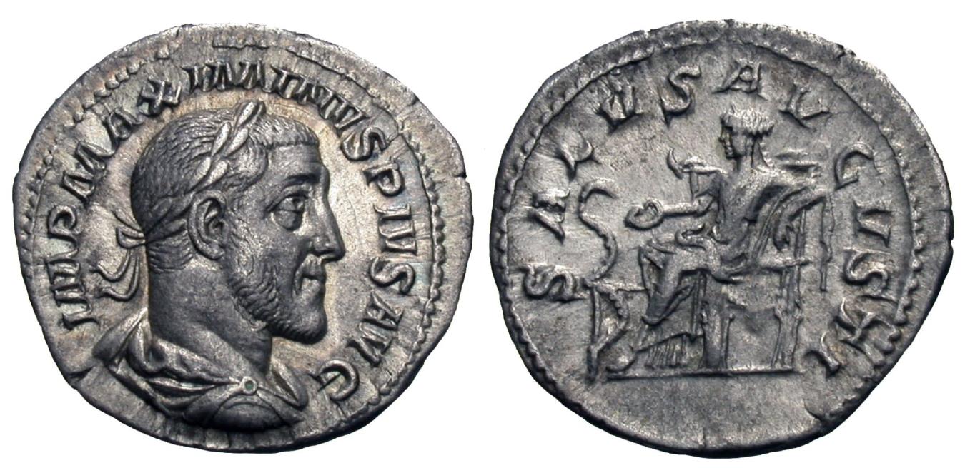 Maximinus I. AR Denarius. Salus. | Roman Imperial Coins