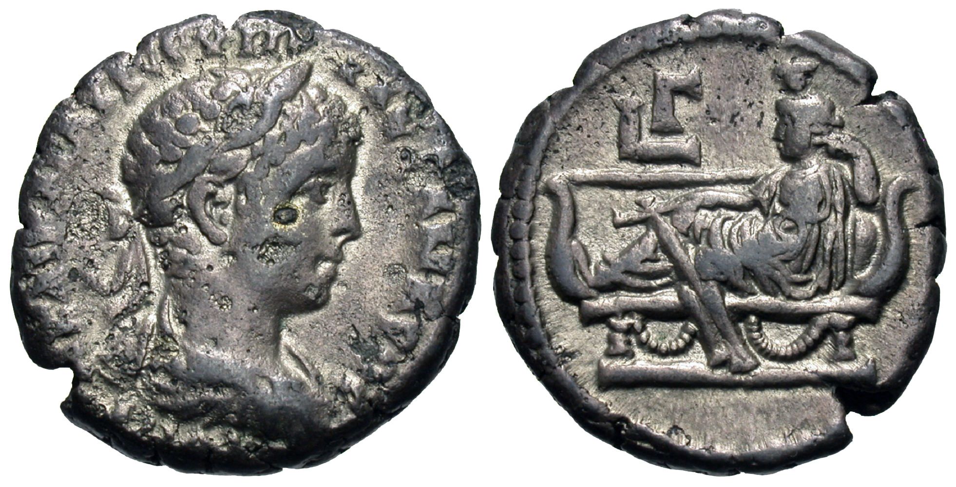 Roman Egypt, Alexandria. Severus Alexander. Potin Tetradrachm. Nilus.