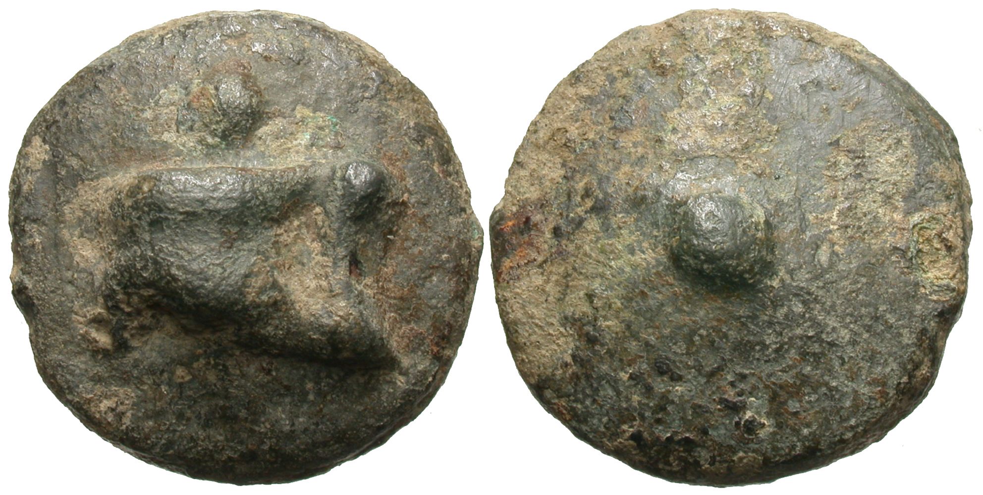 Roman Republic. Anonymous. Æ Aes Grave Uncia. Knucklebone / Pellet.