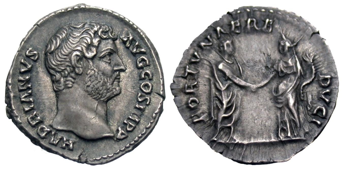 Hadrian. AR Denarius. Fortuna. | Roman Imperial Coins