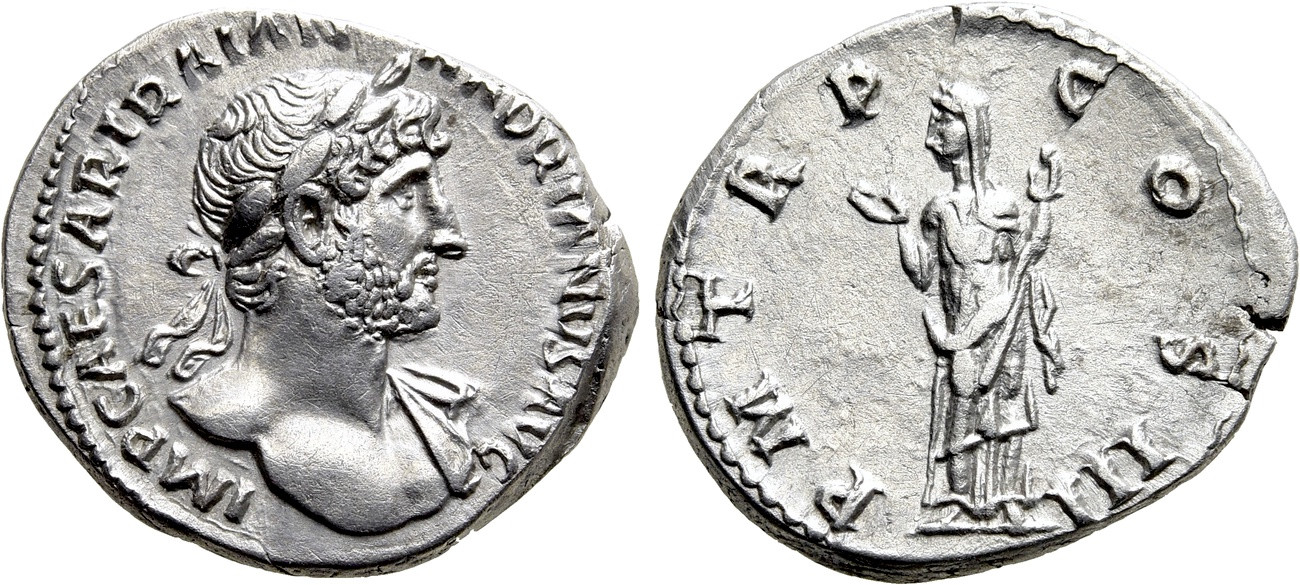 Hadrian. AR Denarius. Pietas. | Roman Imperial Coins