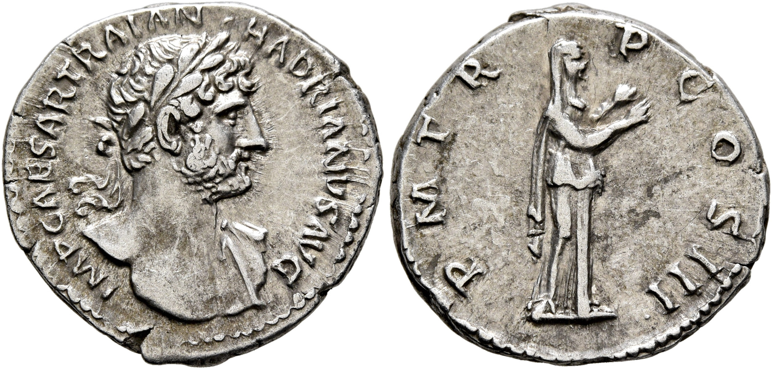 Hadrian. AR Denarius. Pietas. | Roman Imperial Coins