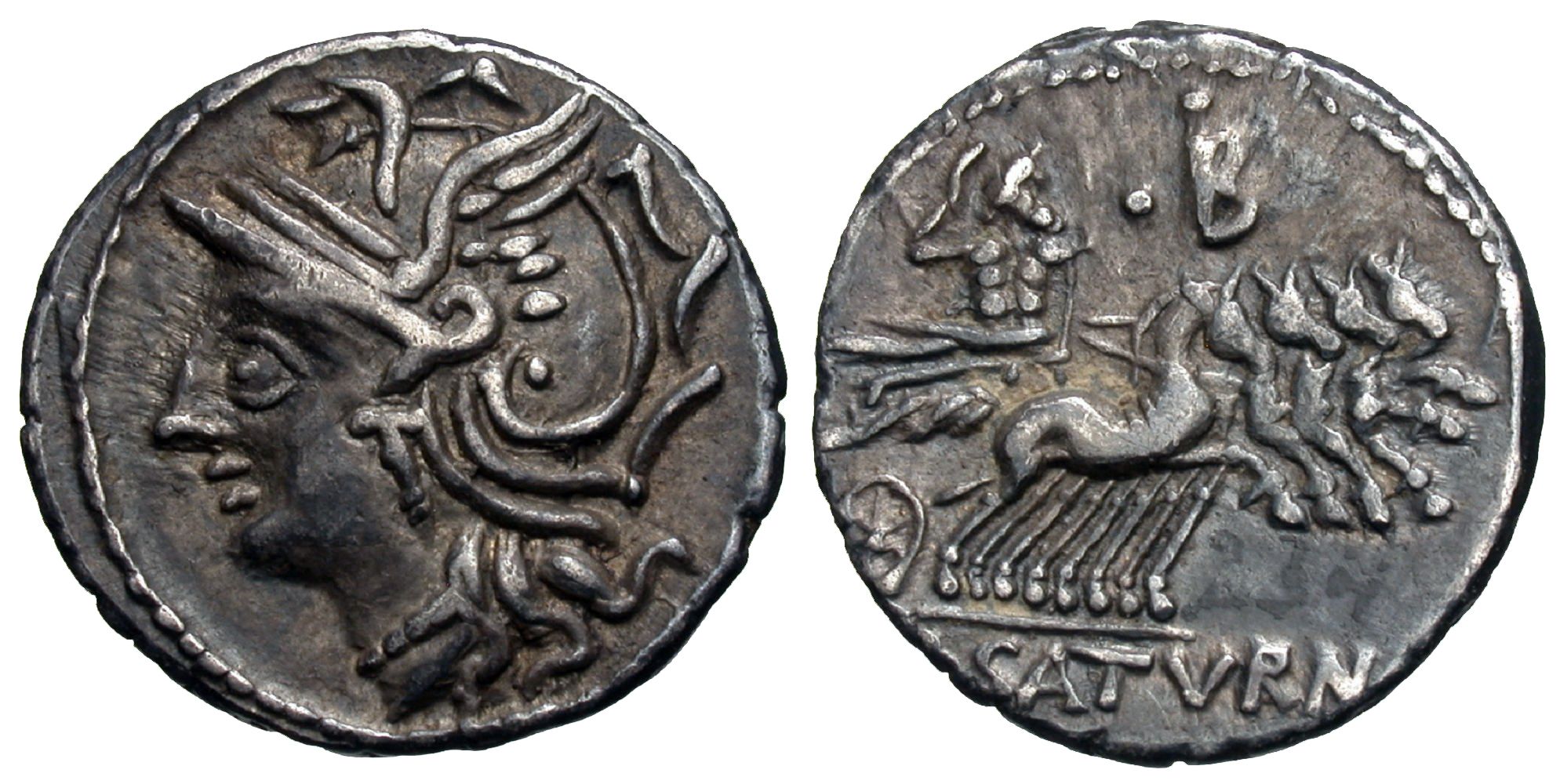 Roman Republic. Lucius Appuleius Saturninus. AR Denarius. Ex CNA, 1990.