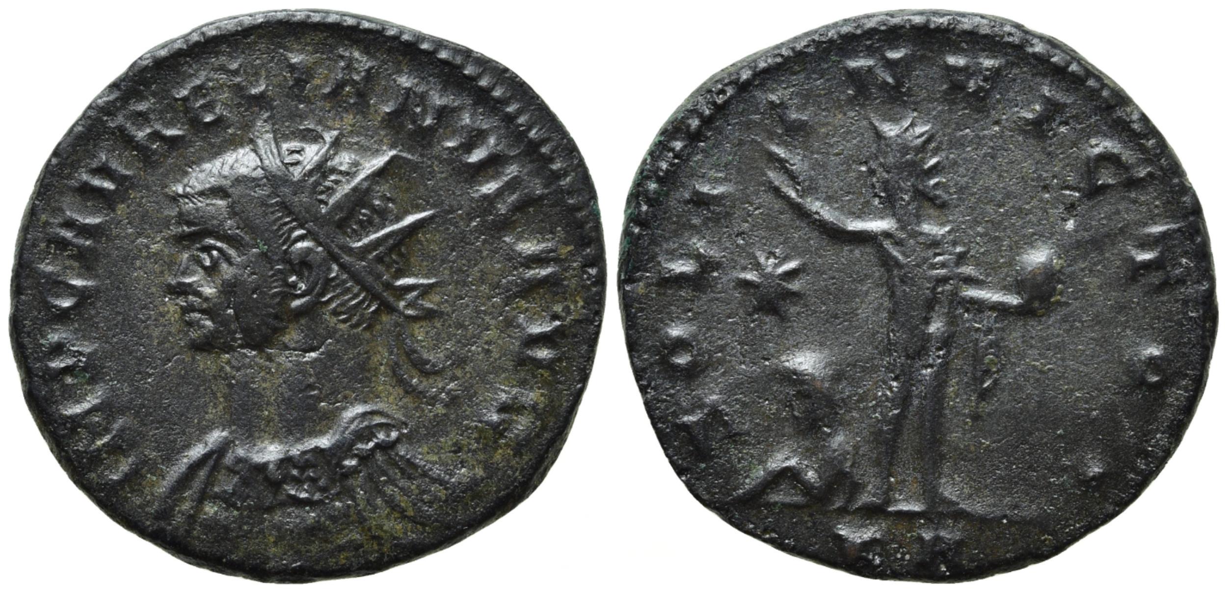 Aurelian. Antoninianus. Sol with Captive. VERY RARE. | Roman Imperial Coins