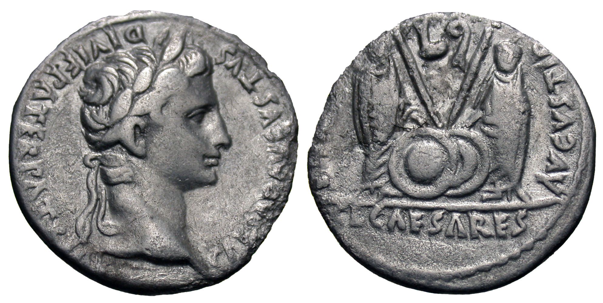 Augustus. AR Denarius. Caius and Lucius Caesars. | Roman Imperial Coins