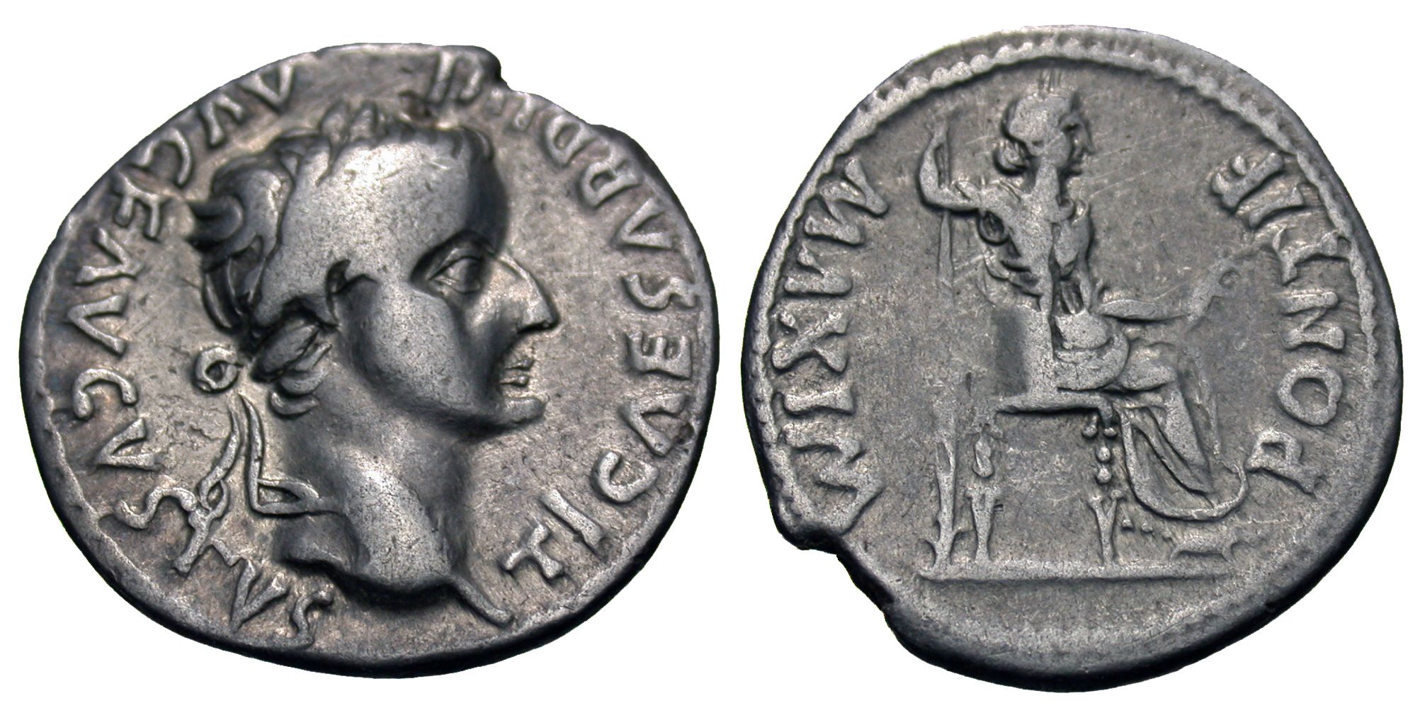 Tiberius. AR Denarius. Tribute Penny. | Roman Imperial Coins