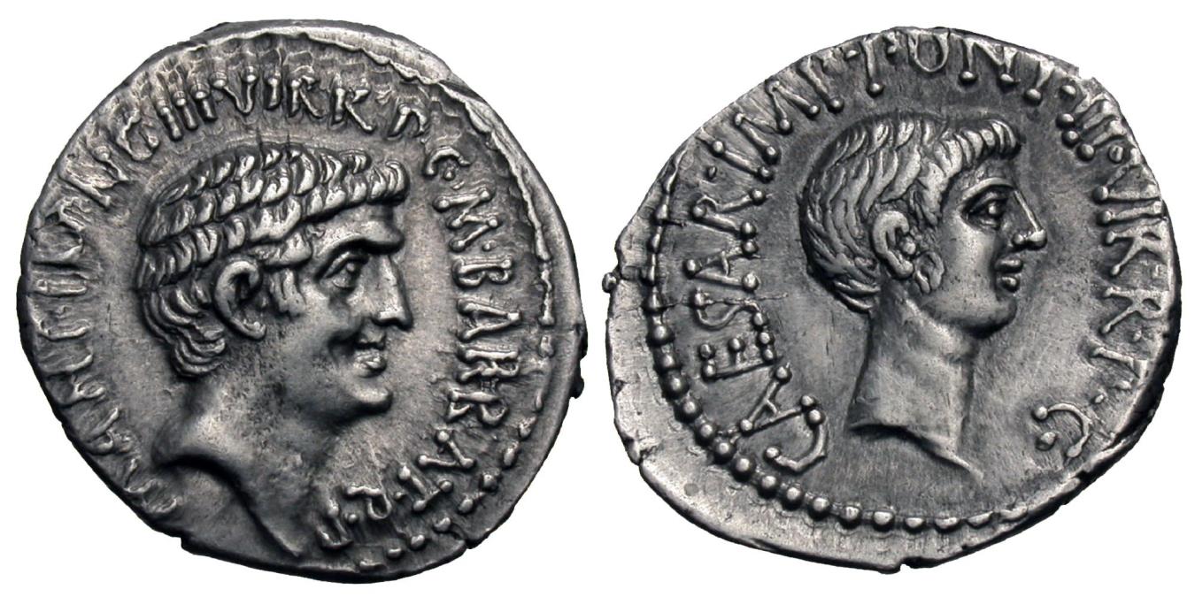Roman Imperatorial. Mark Antony & Octavian. AR Denarius. | Roman ...