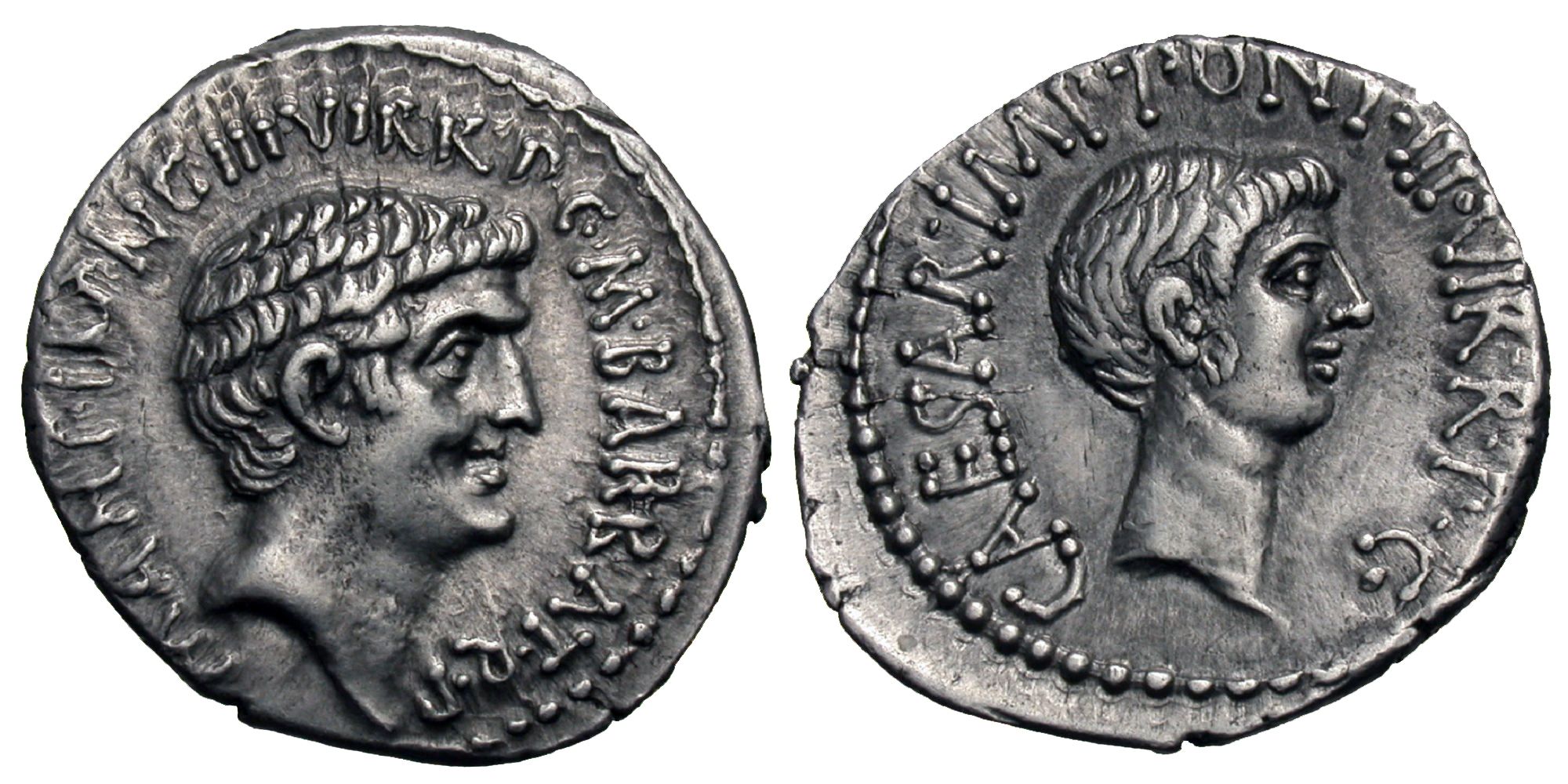 Roman Imperatorial. Mark Antony & Octavian. AR Denarius. | Roman ...