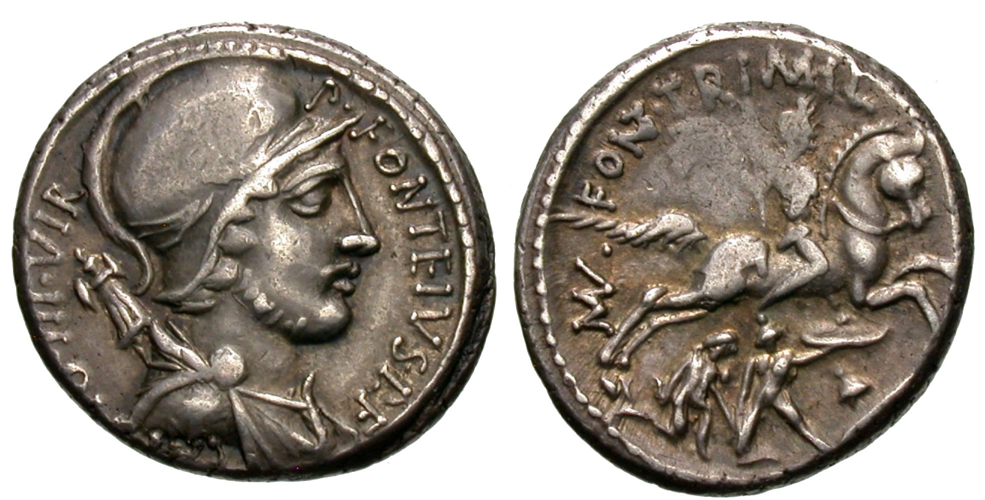 Roman Republic. P. Fonteius P.f. Capito. AR Denarius. | Roman ...