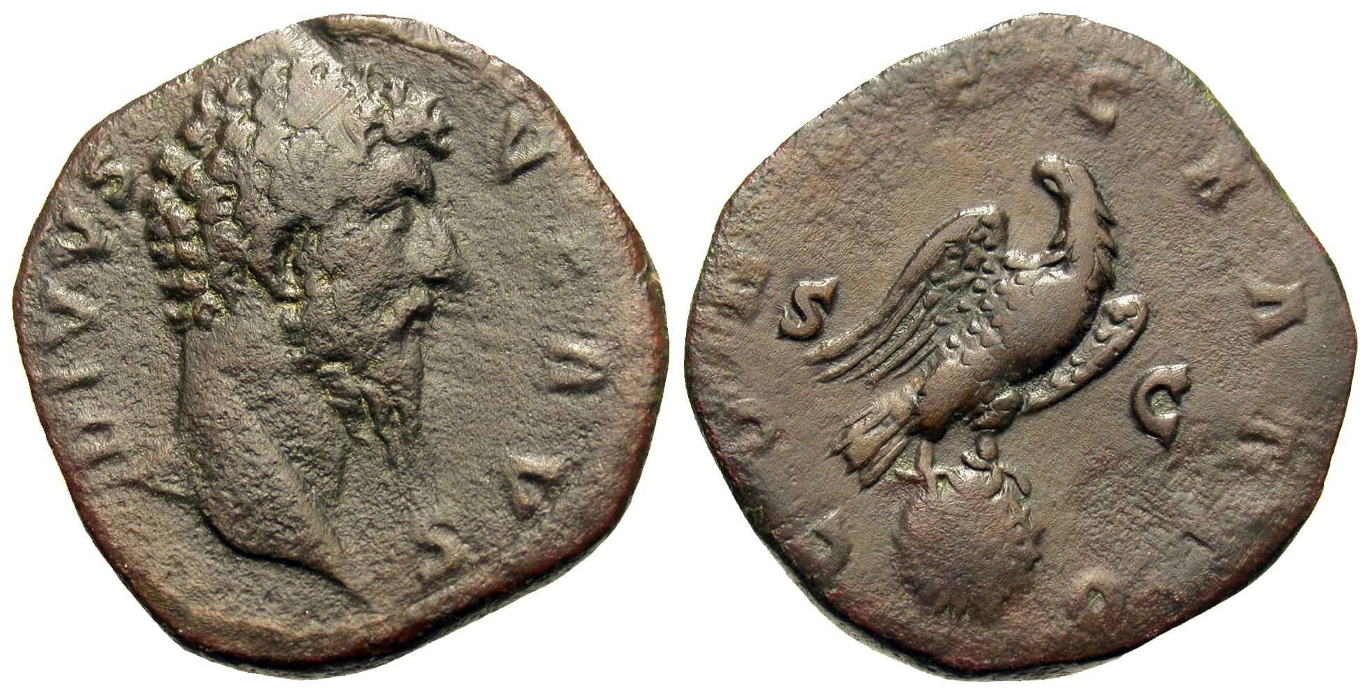 Divus Lucius Verus. Æ Sestertius. Eagle. | Roman Imperial Coins