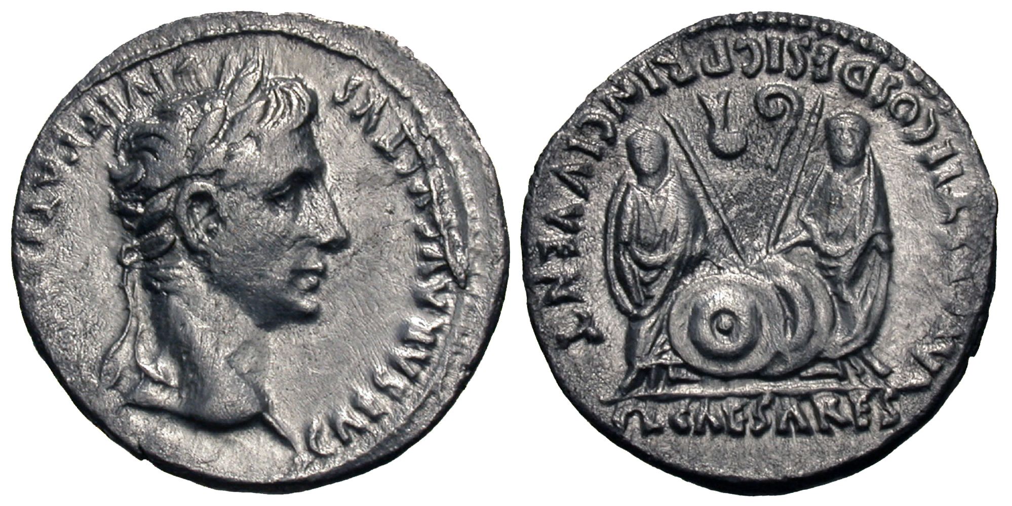Augustus. AR Denarius. Caius and Lucius Caesars. | Roman Imperial Coins