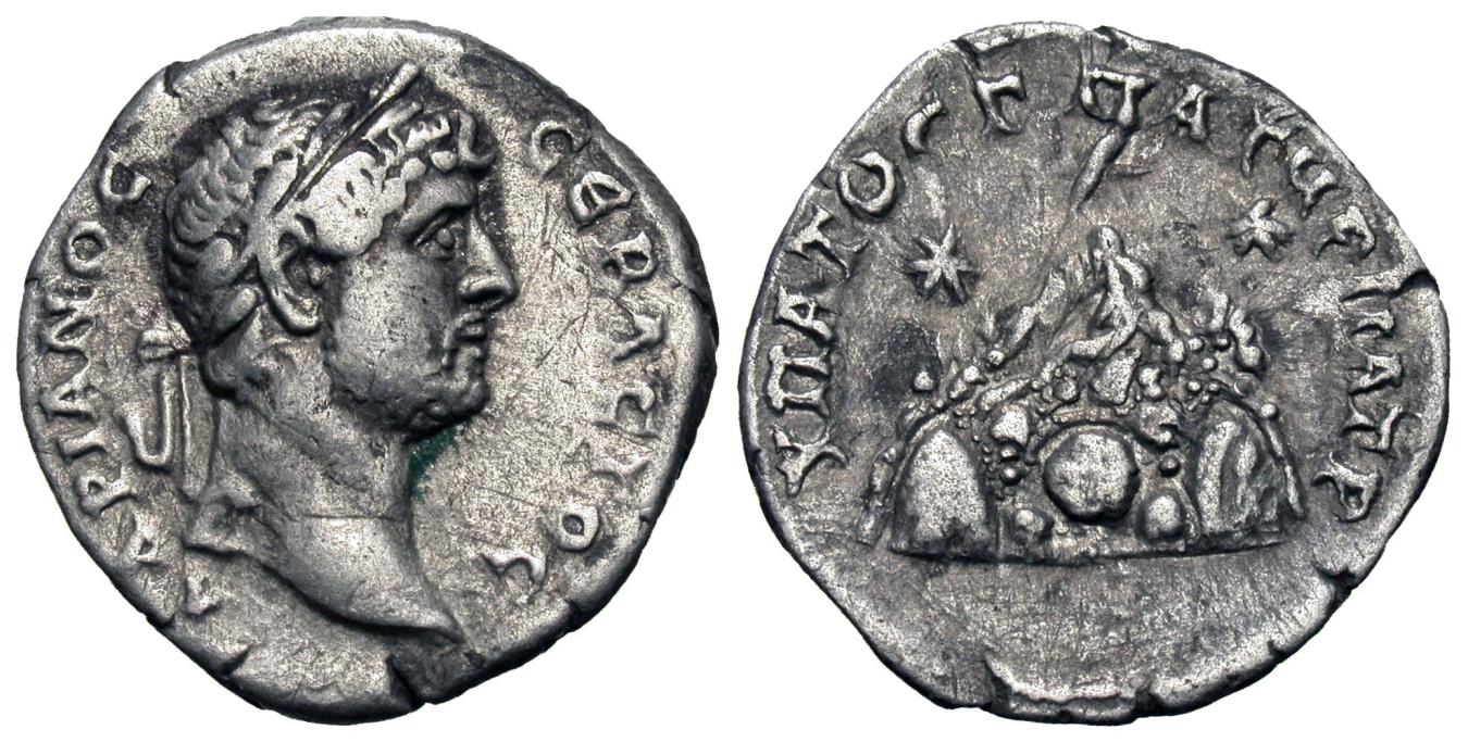 Cappadocia, Caesarea. Hadrian. AR Drachm. Mt. Argaeus. | Roman ...