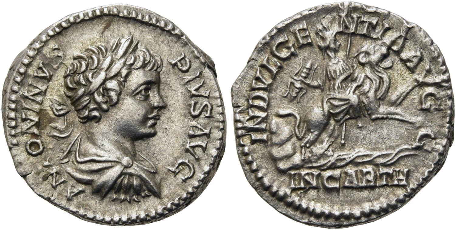 Caracalla. AR Denarius. The Dea Caelestis. | Roman Imperial Coins