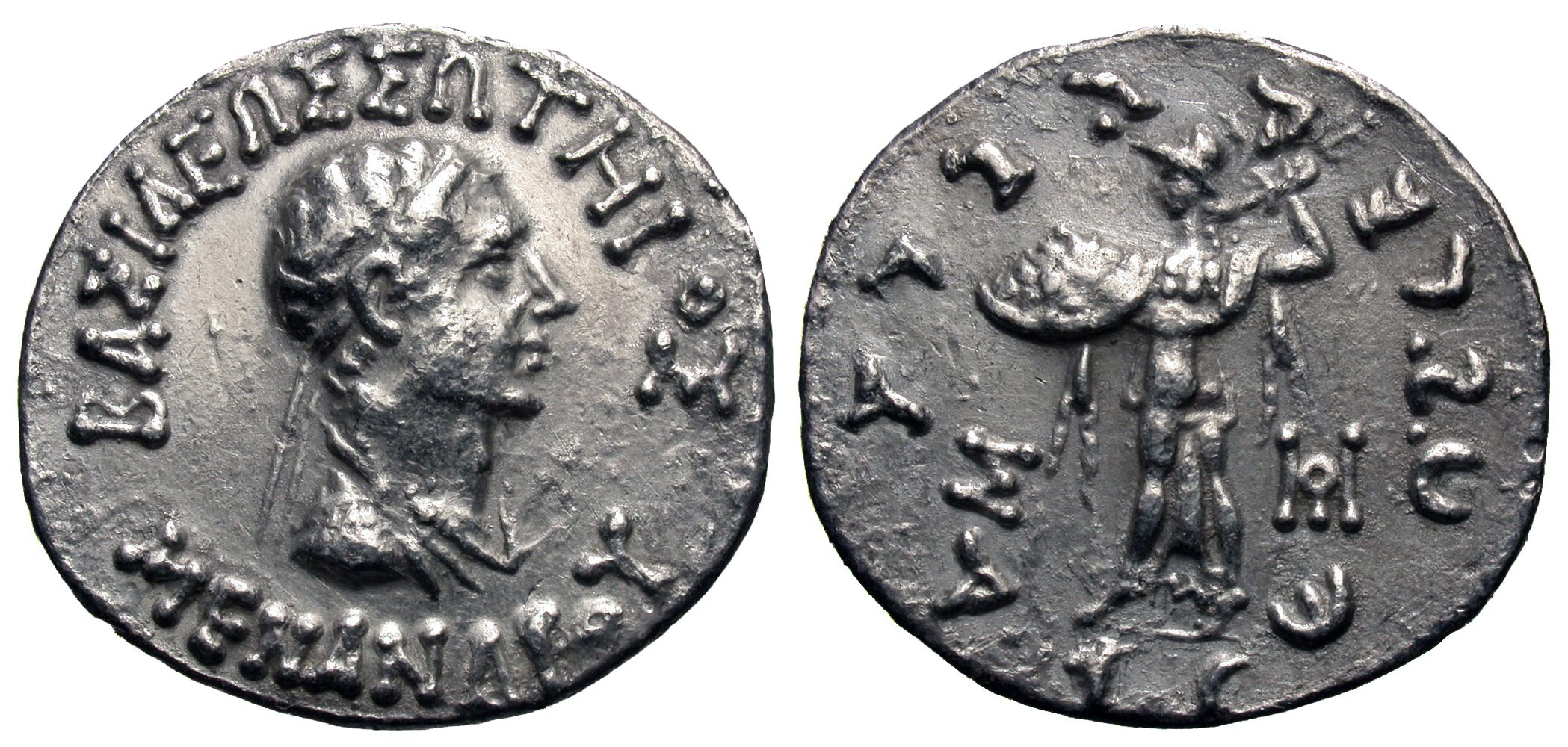 Baktria, Indo-Greek Kingdom. Menander I Soter. AR Tetradrachm.