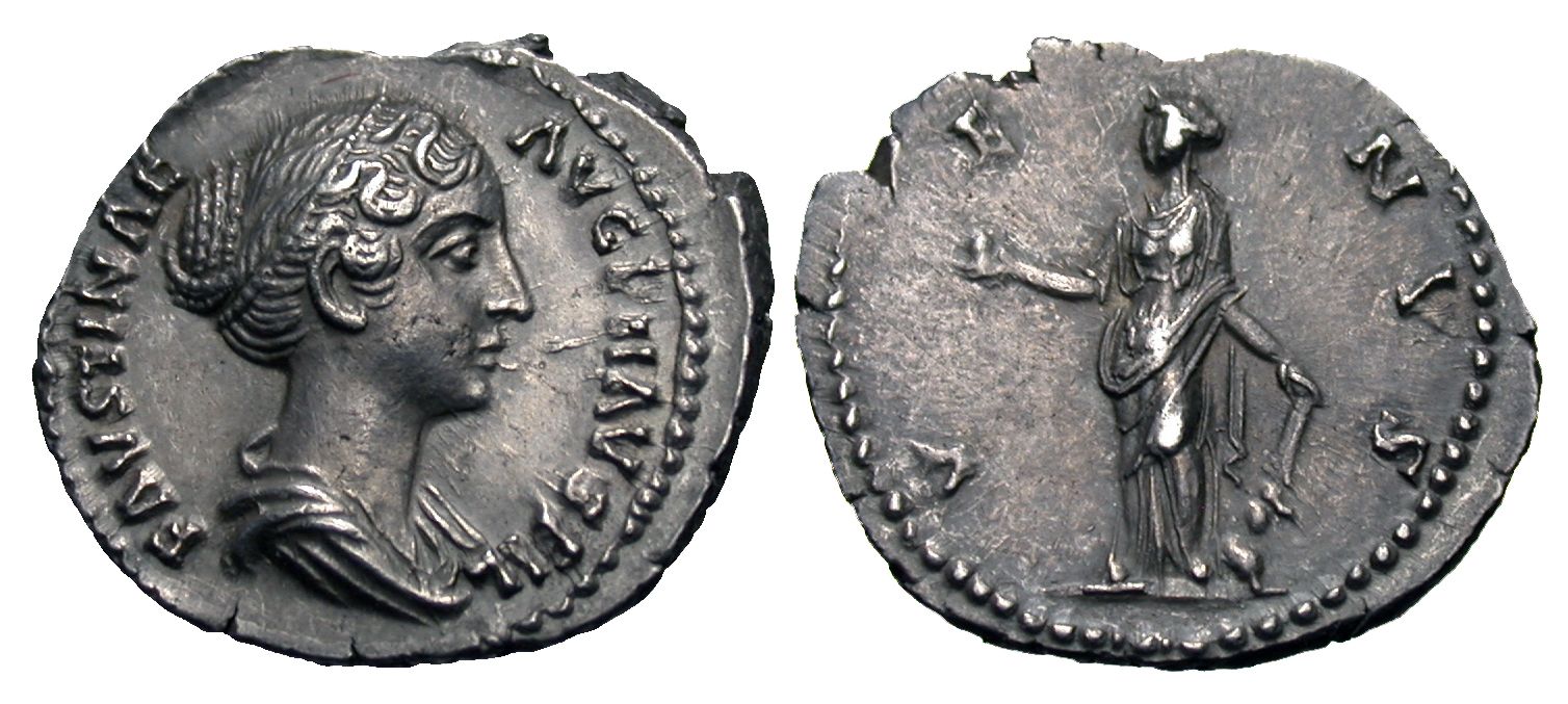Faustina II. AR Denarius. Portrait of the Finest Style. | Roman ...