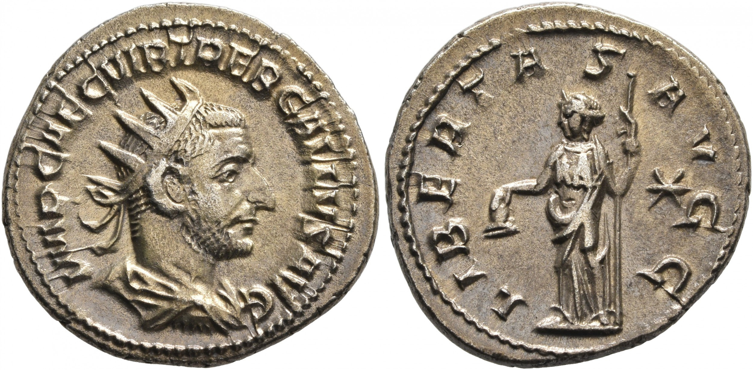 Trebonianus Gallus. AR Antoninianus. Libertas. | Roman Imperial Coins