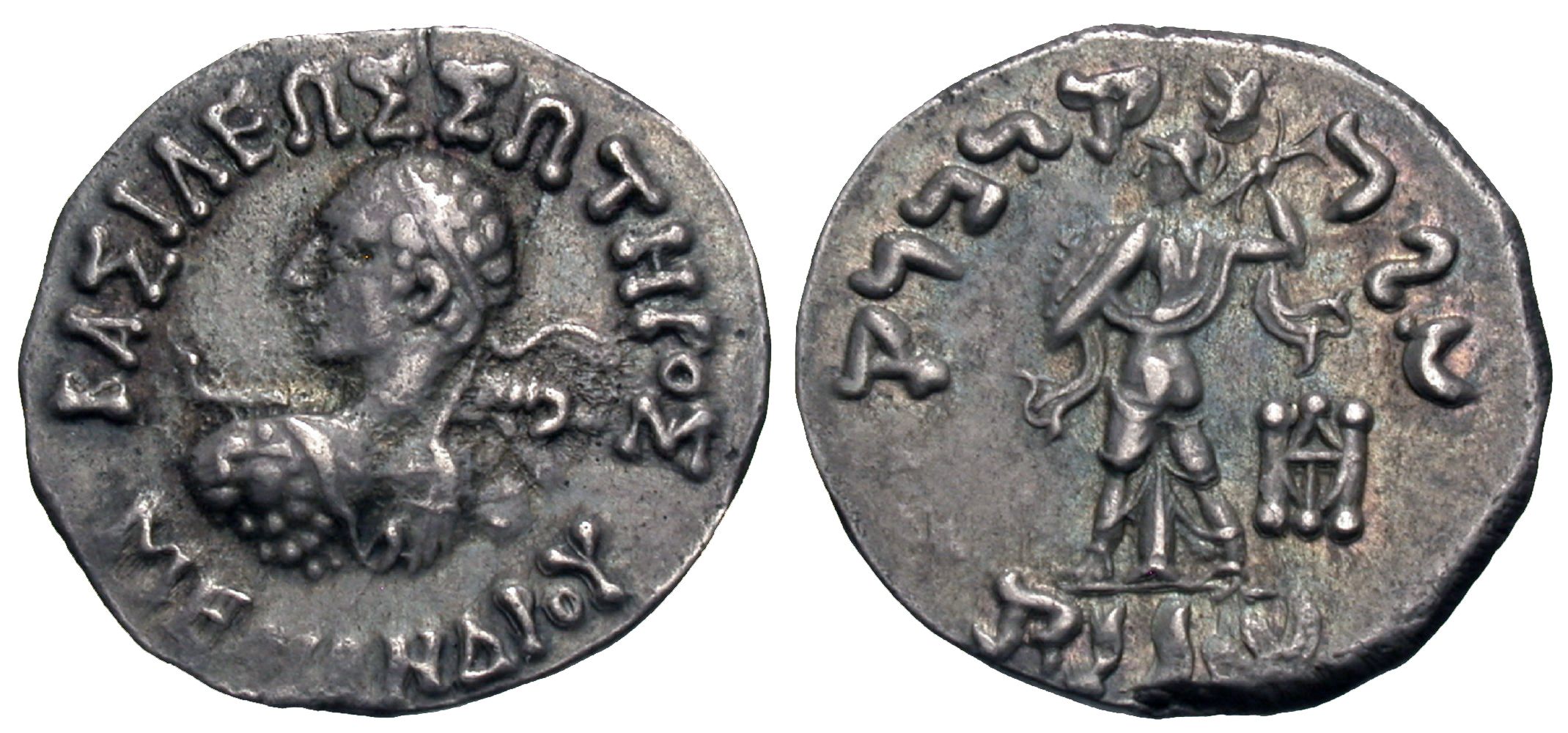 Baktria, Indo-Greek Kingdom. Menander I Soter. AR Drachm. | Ancient ...