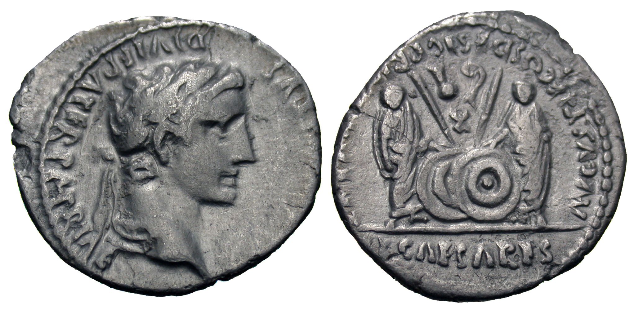 Augustus. AR Denarius. Caius and Lucius Caesars. | Roman Imperial Coins