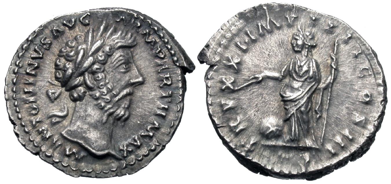 Marcus Aurelius. AR Denarius. Providentia. | Roman Imperial Coins