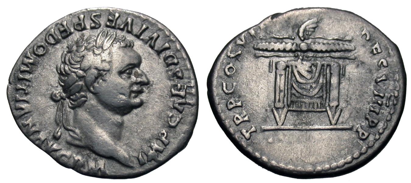 Domitian. AR Denarius. Throne of Jupiter. | Roman Imperial Coins