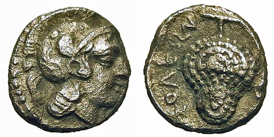 Cilicia, Soloi. Obol. Athena / Grape Bunch. | Greek Coins