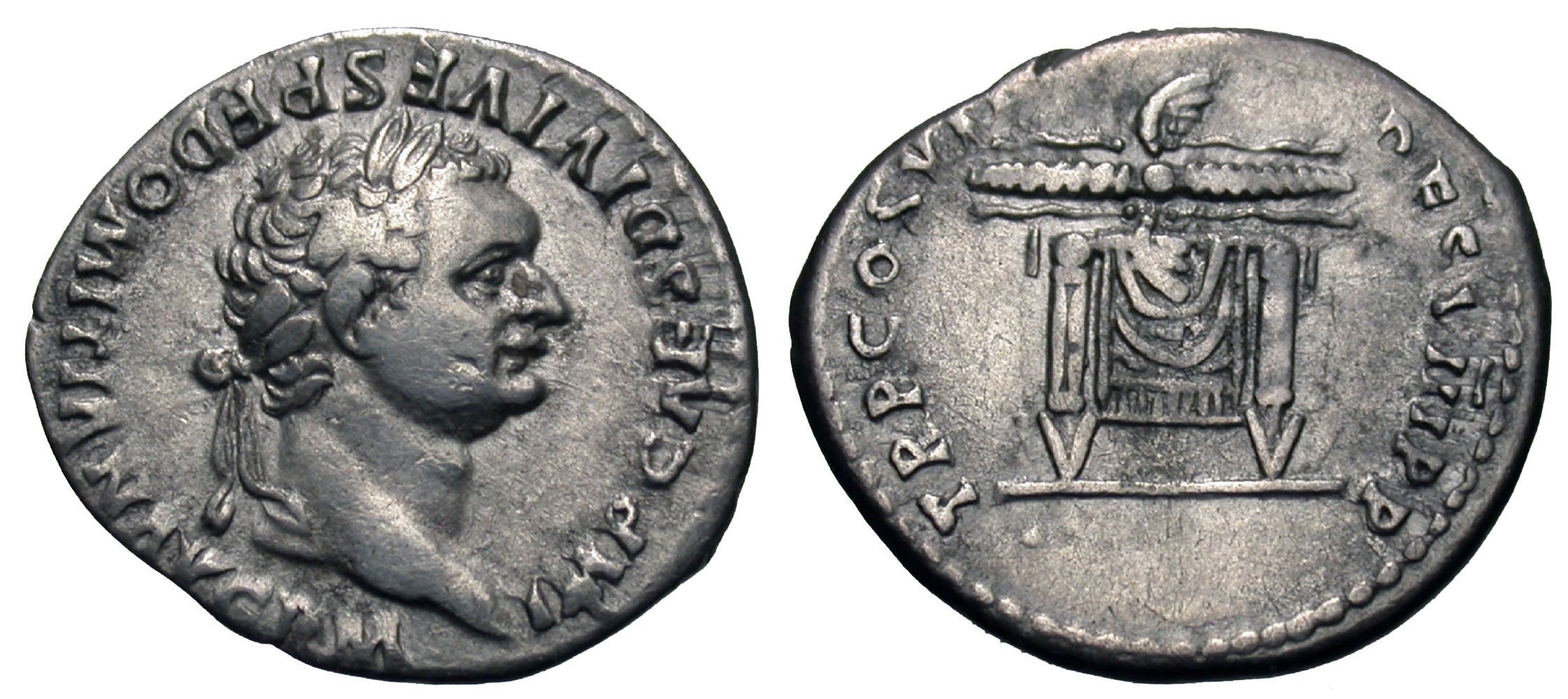 Domitian. AR Denarius. Throne of Jupiter. | Roman Imperial Coins