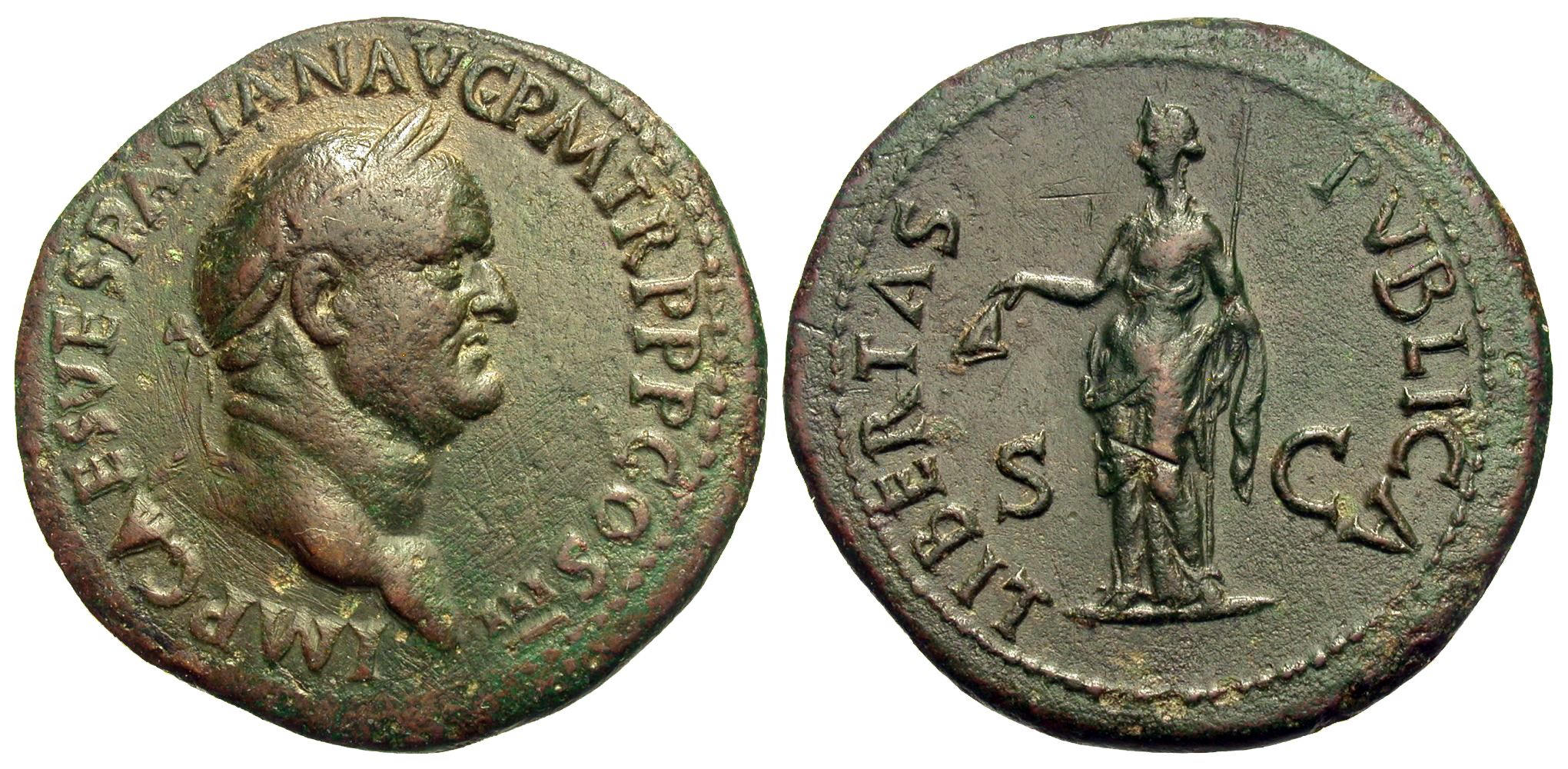 Vespasian. Æ Sestertius. Libertas. | Roman Imperial Coins