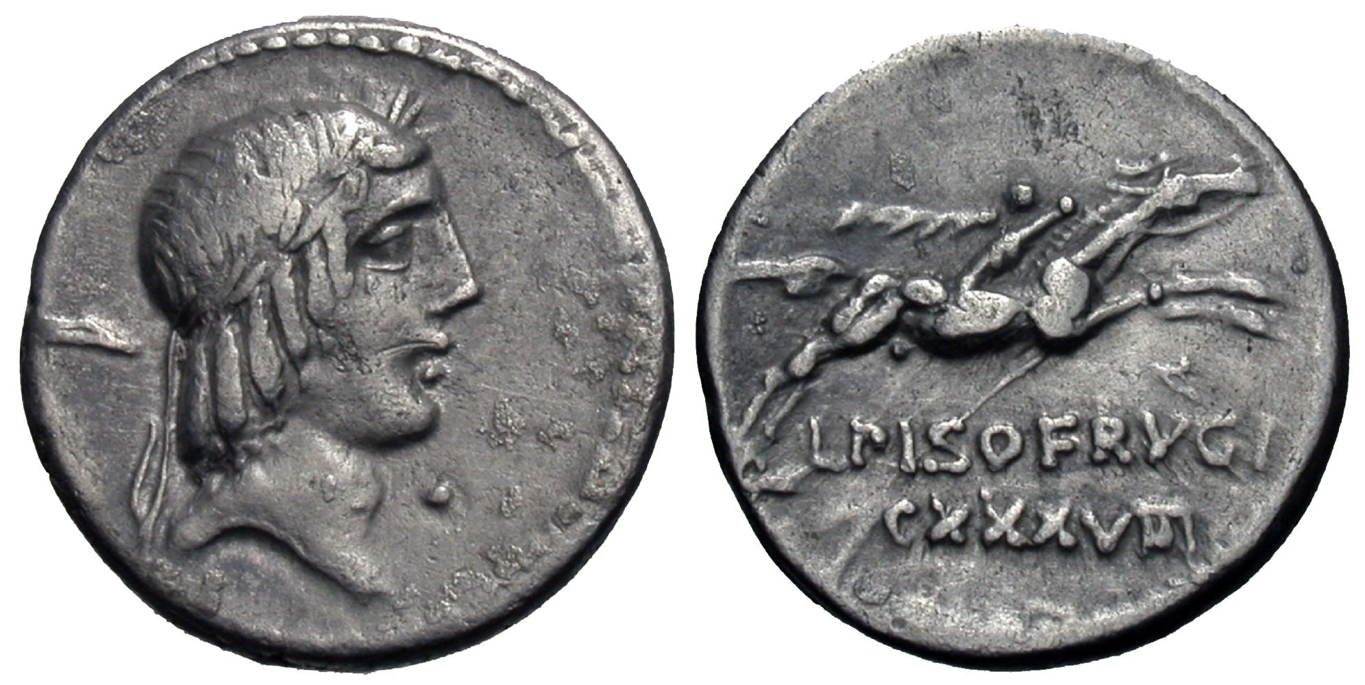 Roman Republic. L. Calpurnius Piso Frugi. AR Denarius. | Roman ...