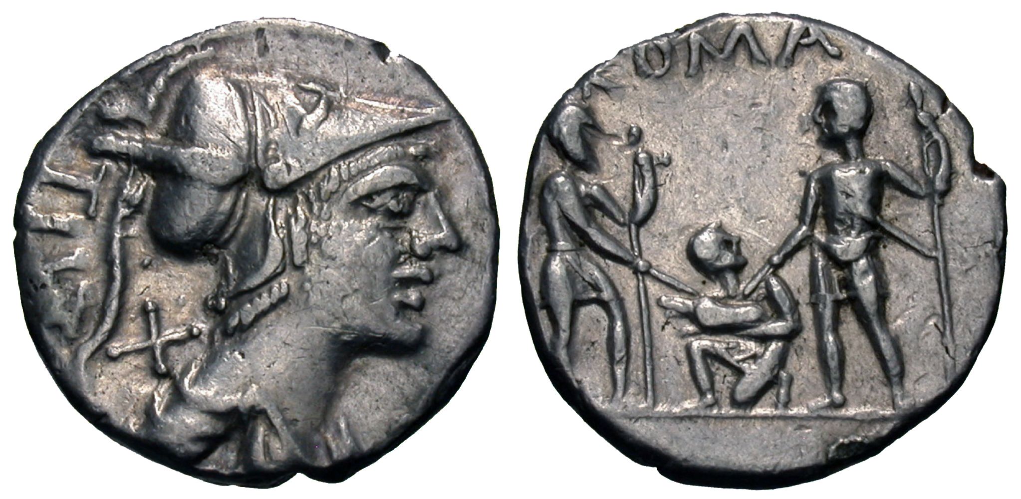 Roman Republic. Ti. Veturius. AR Denarius. Oath-taking Scene.