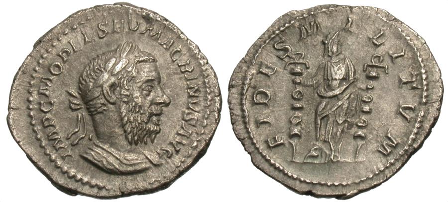 Macrinus. AR Denarius. Fides. | Roman Imperial Coins