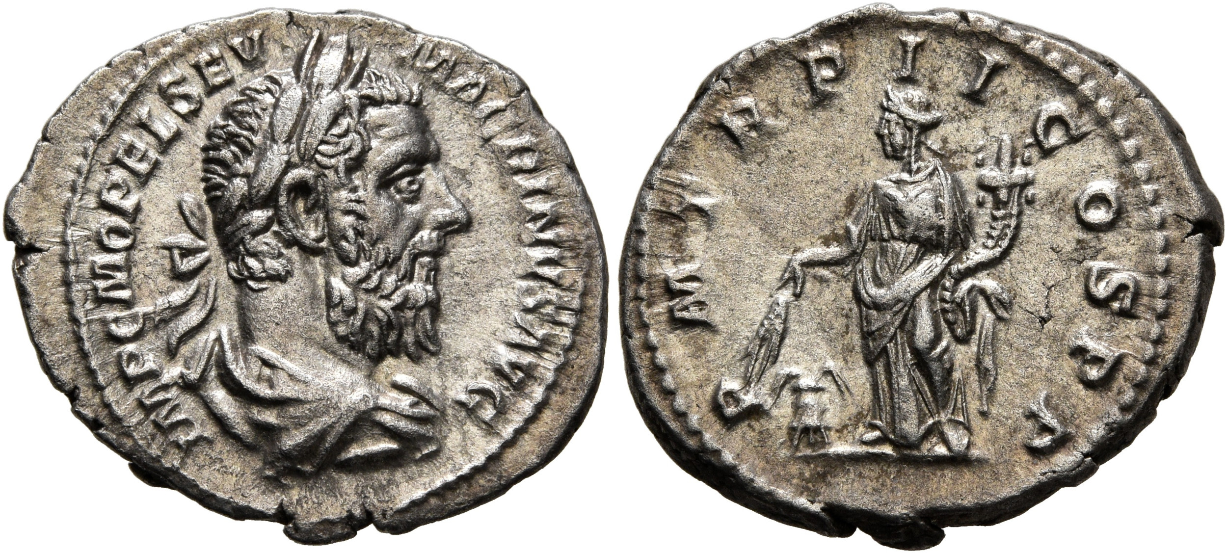 Macrinus. AR Denarius. Annona. | Roman Imperial Coins