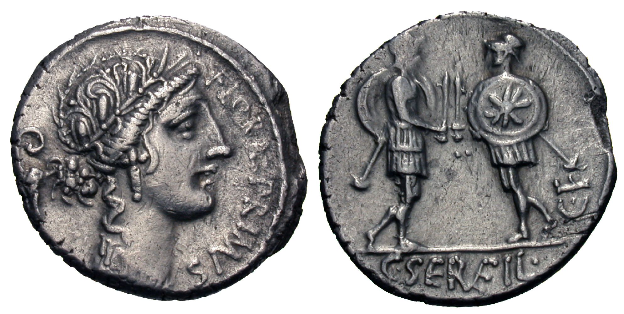 Roman Republic. C. Servilius C.f. AR Denarius. Flora. | Roman ...