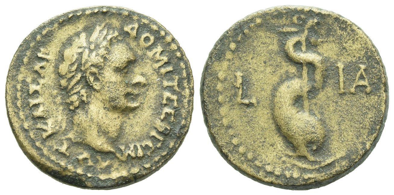 Roman Egypt. Domitian. Æ Obol. RARE. | Roman Provincial Coins