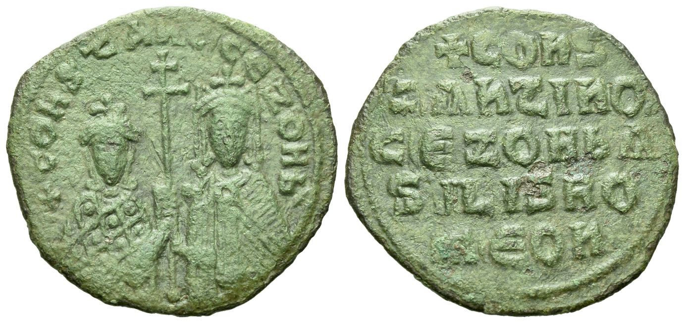 Byzantine Empire. Constantine VII, with Zoe. Æ Follis. | Byzantine Coins