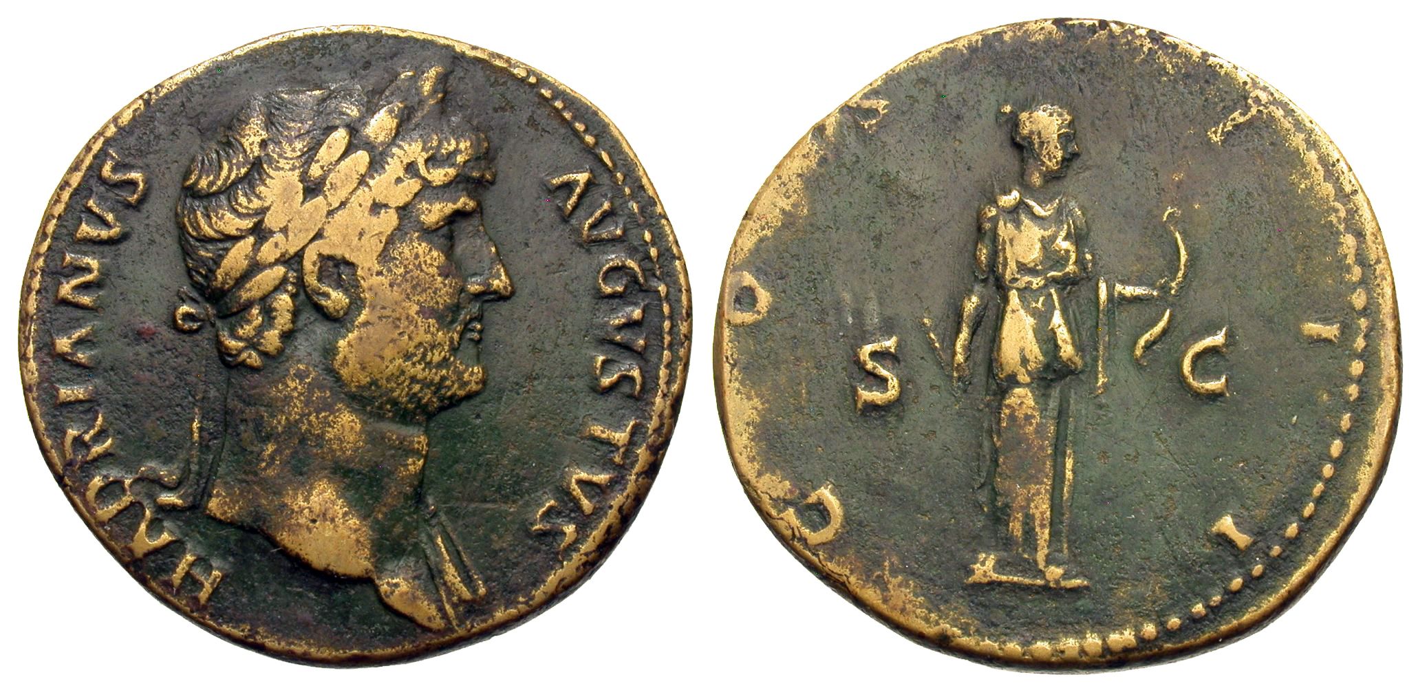 Hadrian. Æ Sestertius. Diana. | Roman Imperial Coins