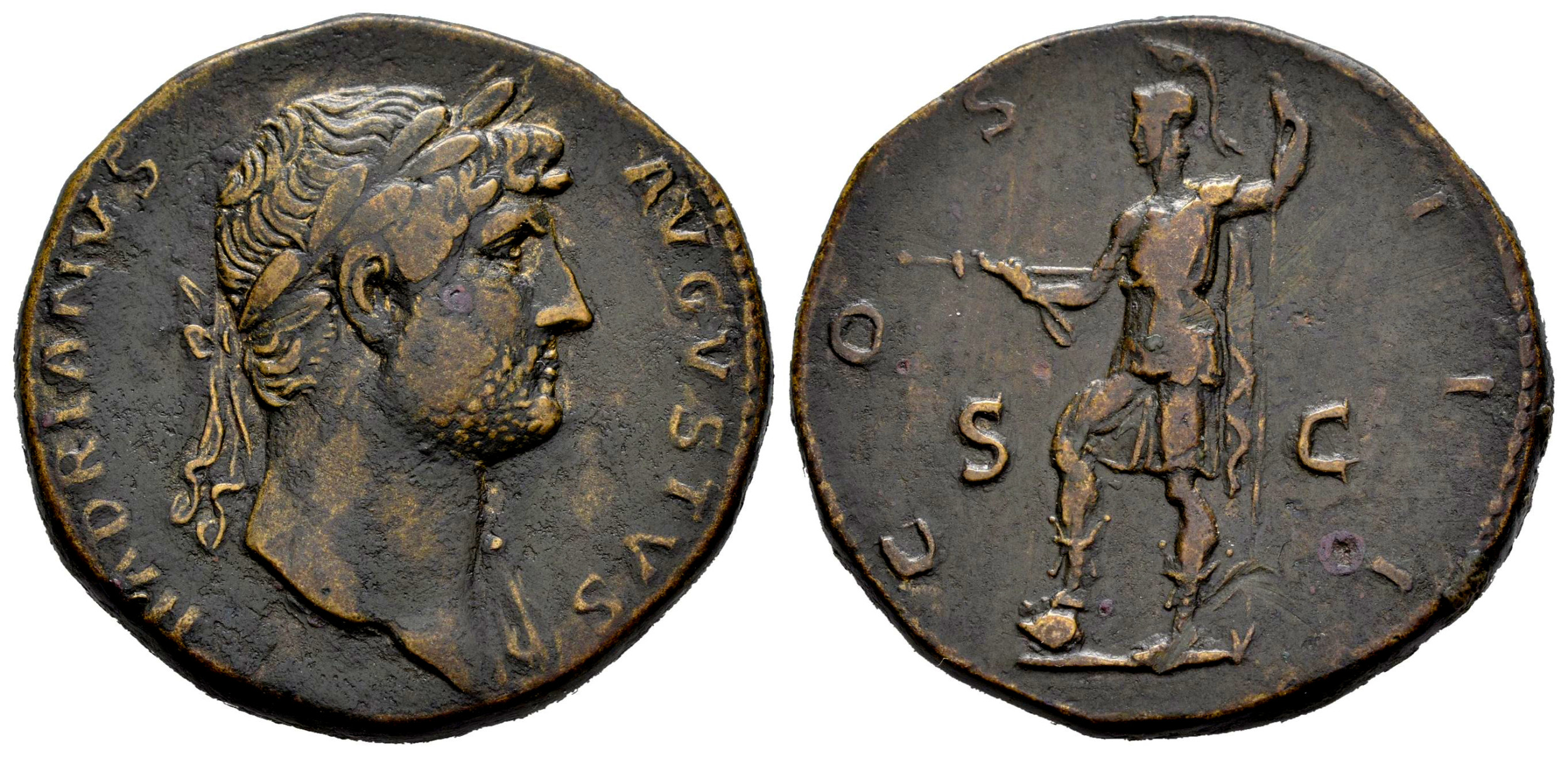 Hadrian. Æ Sestertius. Virtus. | Roman Imperial Coins