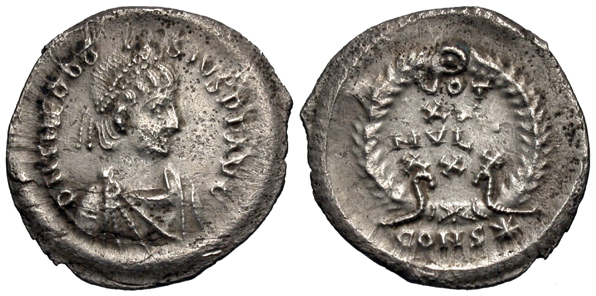 Theodosius II. AR Siliqua. RARE. | Roman Imperial Coins