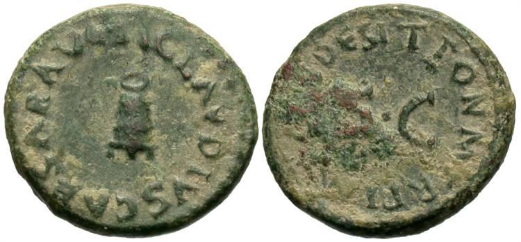 Claudius. Æ Quadrans. Modius. | Roman Imperial Coins