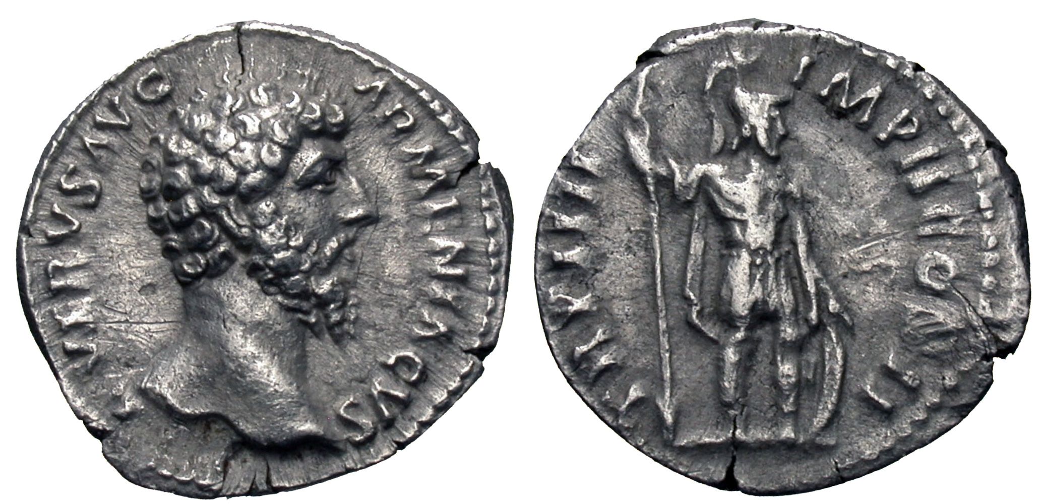 Lucius Verus. AR Denarius. Mars. | Roman Imperial Coins