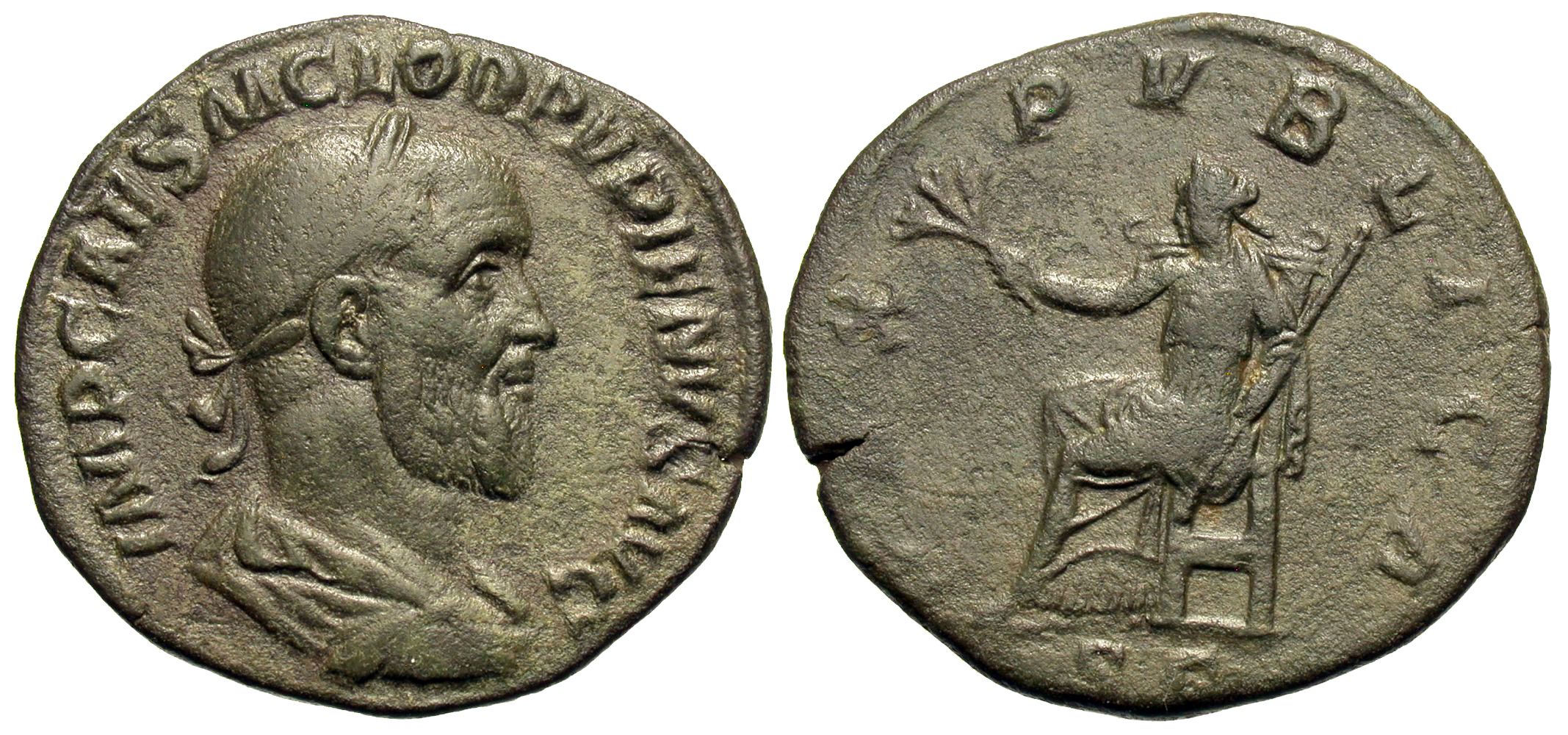 Pupienus. Æ Sestertius. Pax. | Roman Imperial Coins