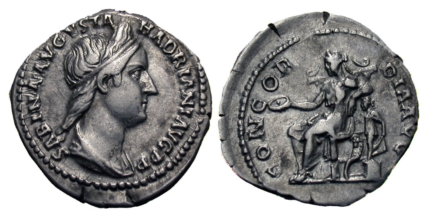 Sabina. AR Denarius. Exceptionally Clear Spes Statuette. | Roman ...