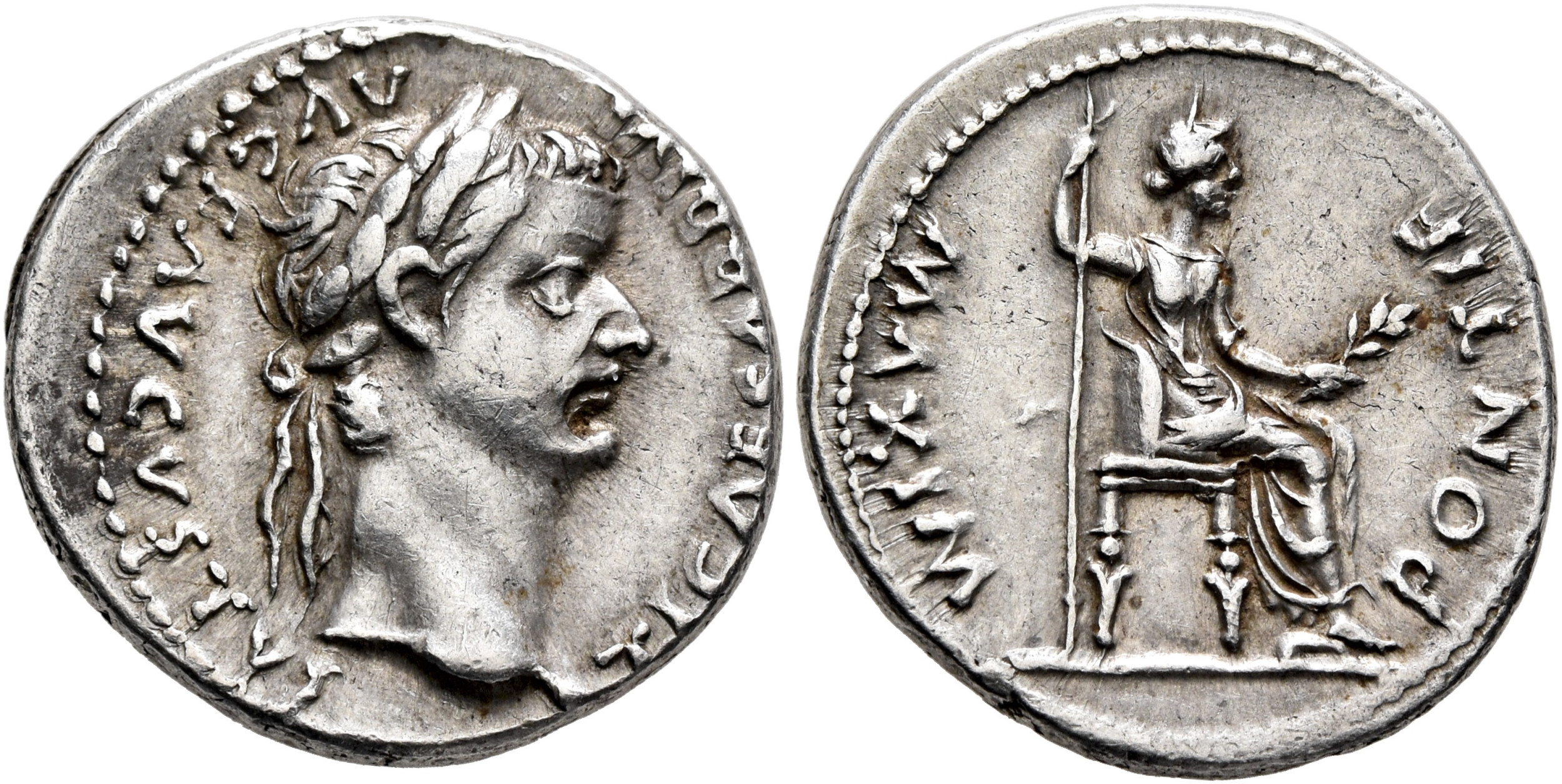 Tiberius. AR Denarius. Tribute Penny. | Roman Imperial Coins