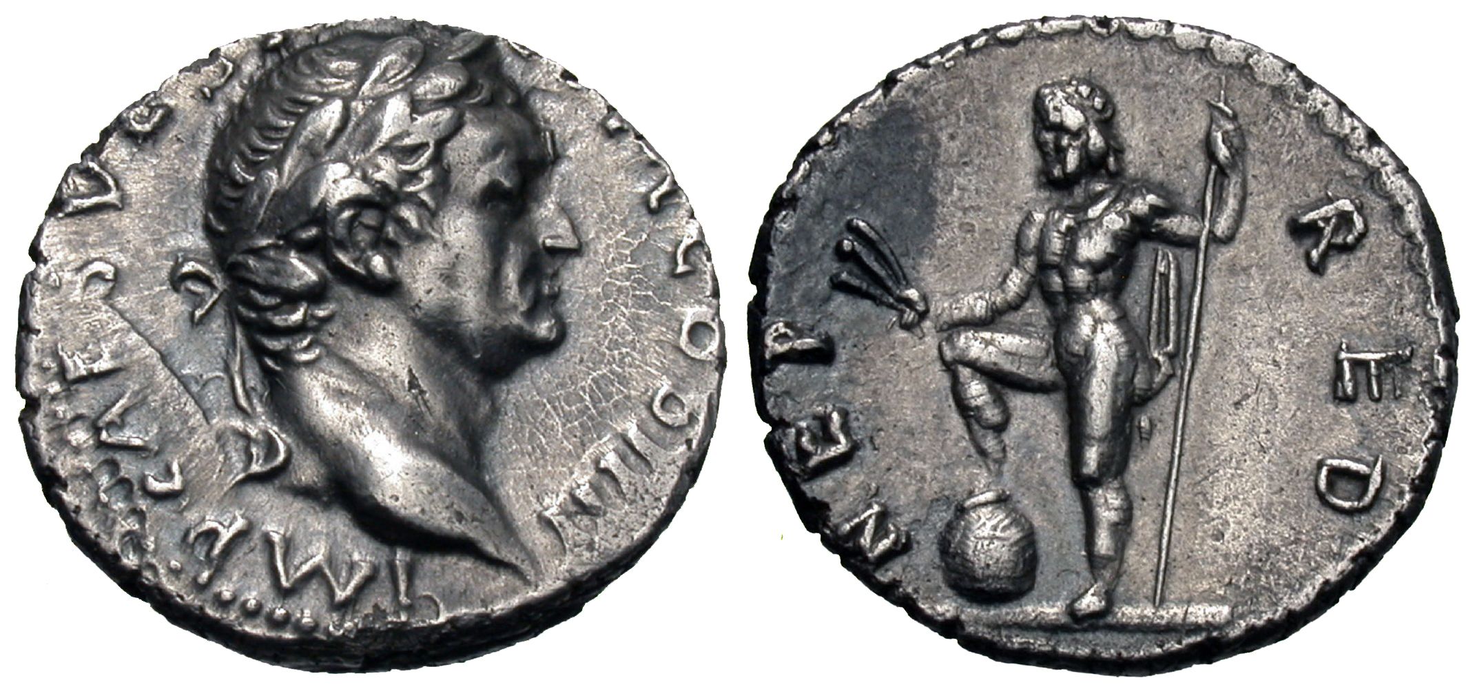 Vespasian. AR Denarius. Neptune. | Roman Imperial Coins