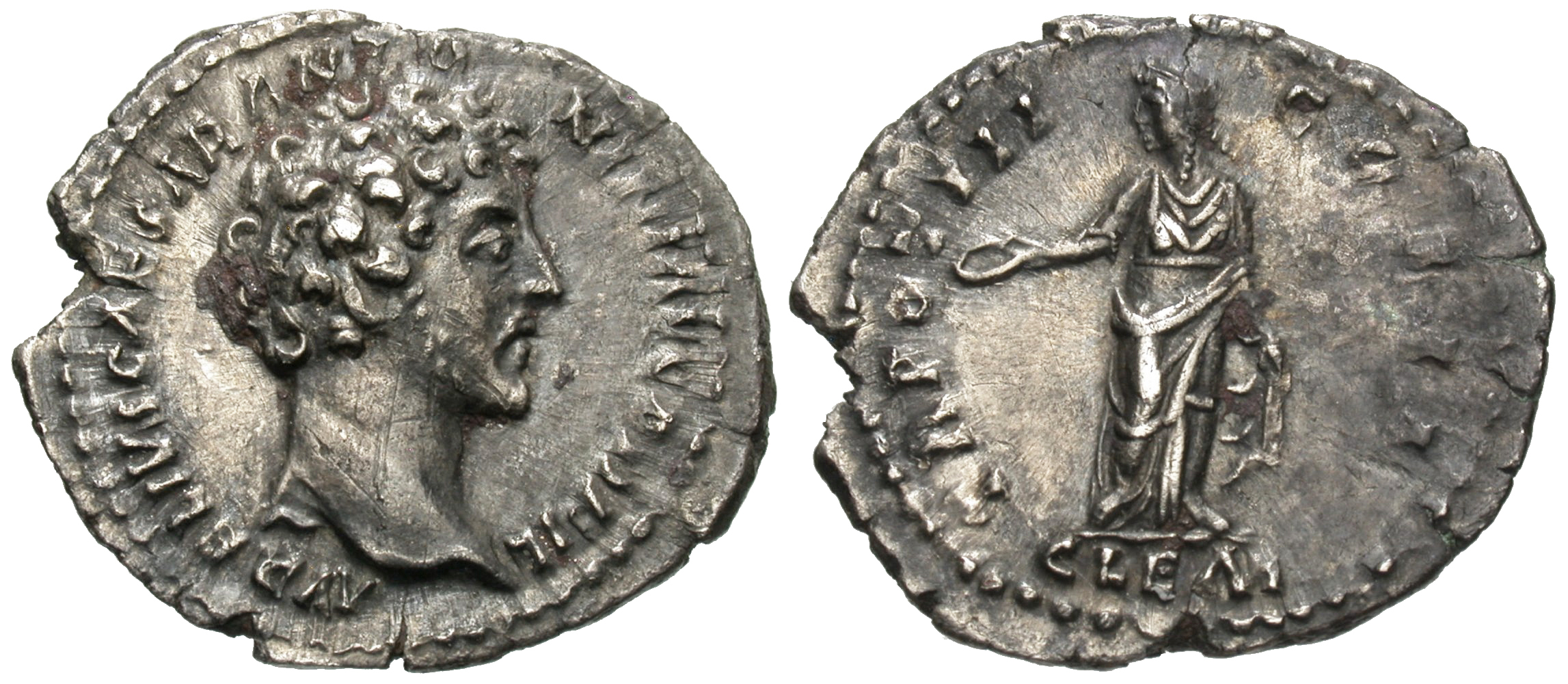 Marcus Aurelius, As Caesar. AR Denarius. Clementia. | Roman Imperial Coins